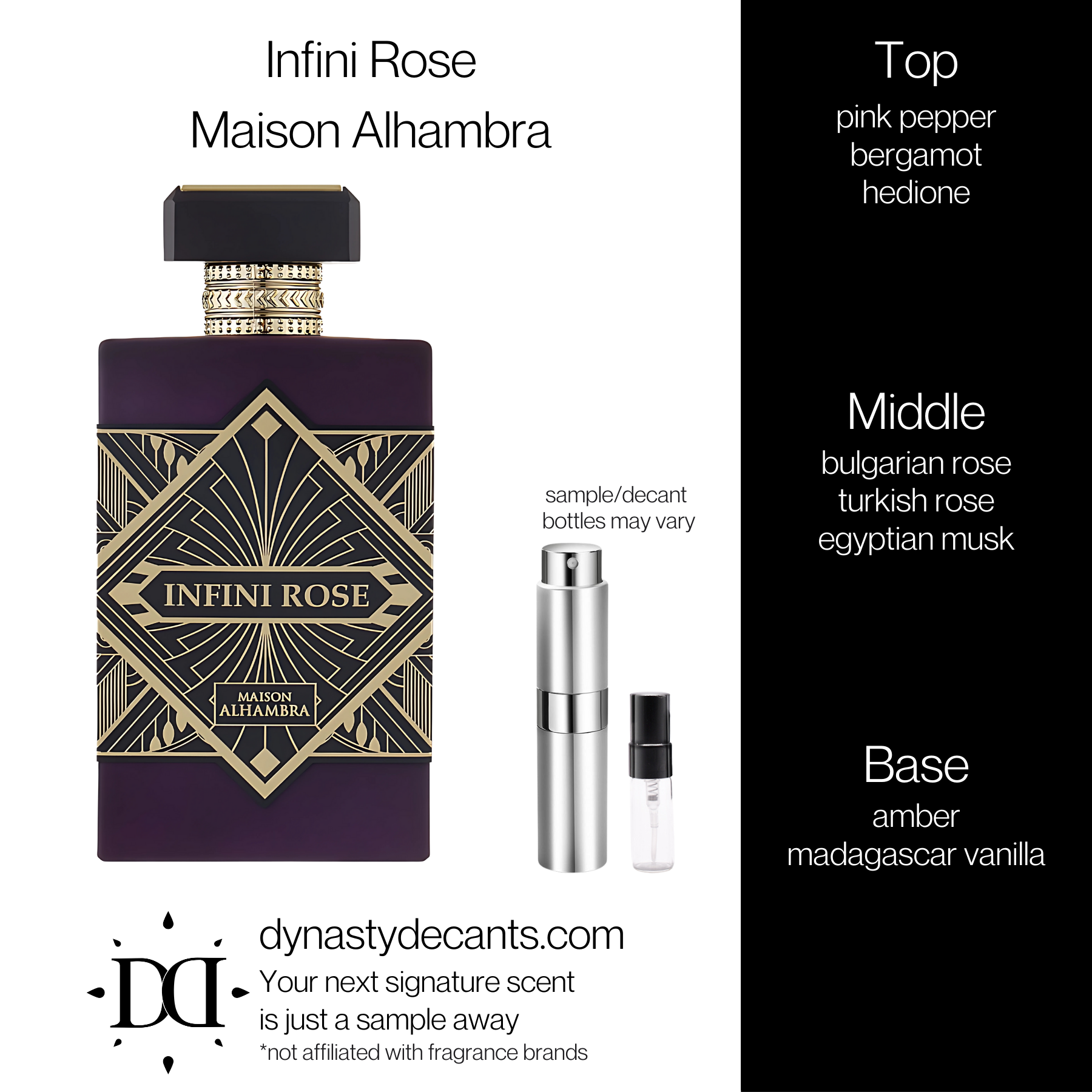 Infini Rose by Maison Alhambra | Fragrance Sample | Decant – Dynasty ...